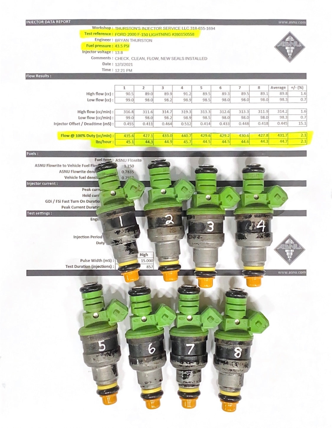 Ford Lightning F150 44lb/Hr – Thurston’s Injector Service LLC